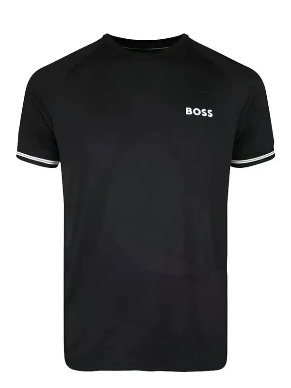 BOSS Logo-print Raglan-sleeve T-shirt - Black