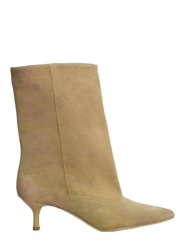 GISEL MOIRE 50mm Dana Pointed-toe Kitten-heel Ankle Boots - Neutrals