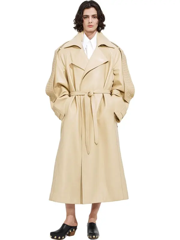Bottega Veneta Semi Shiny Leather Trench - Rubber