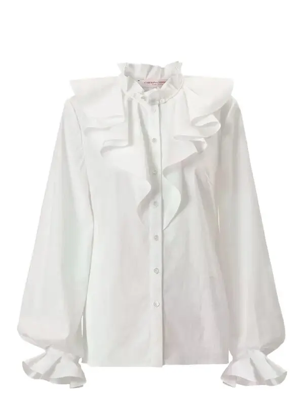 Carolina Herrera Ruffle Blouse - White