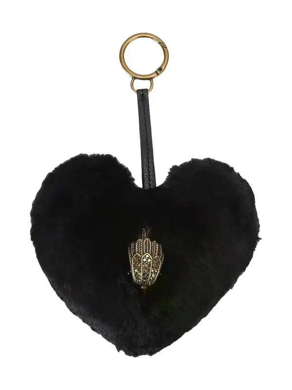 Kurt Geiger Eagle Head Heart Keyring - Black