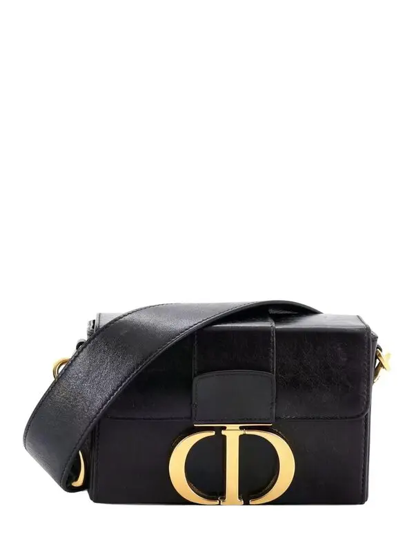 Dior 30 Montaigne Box Bag Leather Crossbody - Black