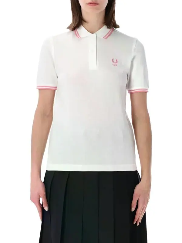Comme Des Garçons X Fred Perry Logo-embroidered Polo Shirt - White