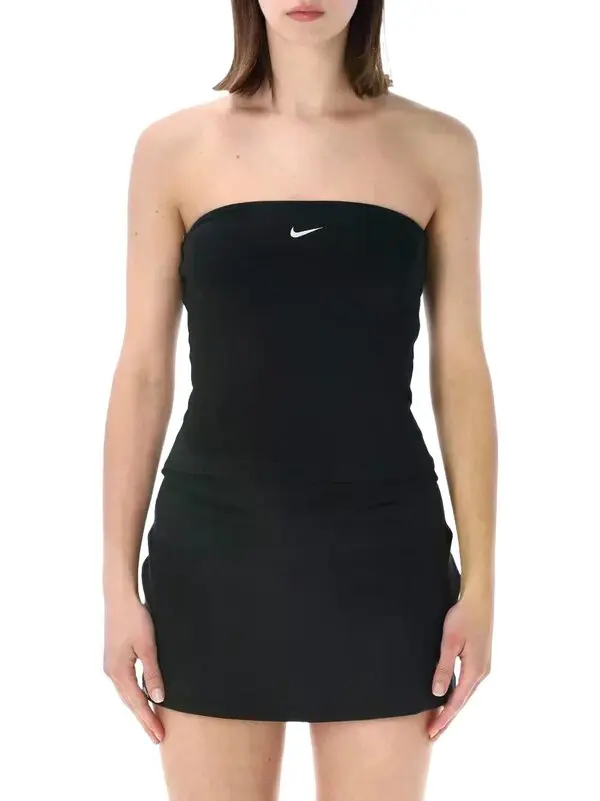 Nike Swoosh Logo-embroidered Tube Top - Black