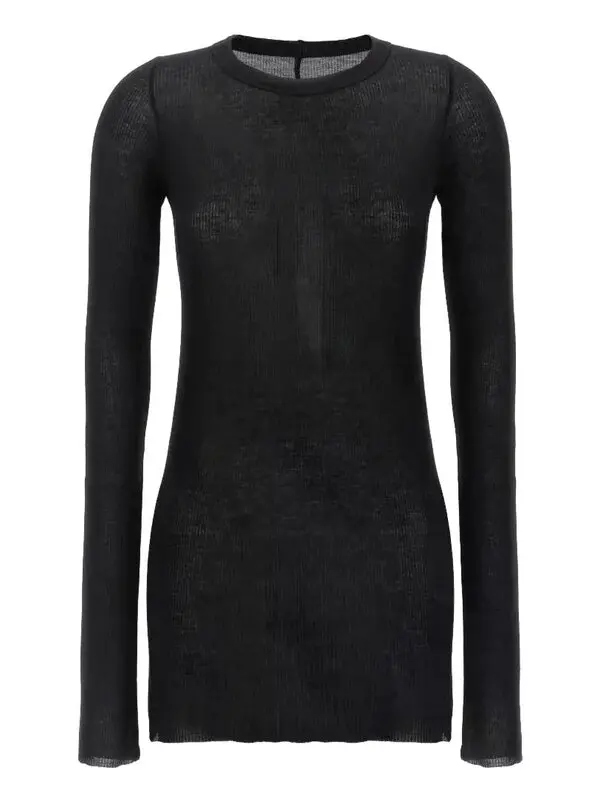 Rick Owens Ribbed-knit Raw-cut T-shirt - Black