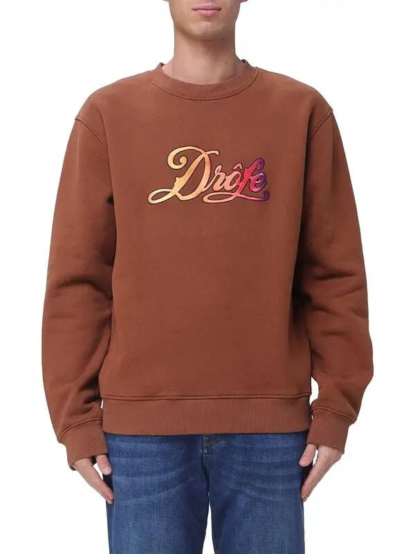 Drole De Monsieur Embroidered Logo Sweatshirt - Brown