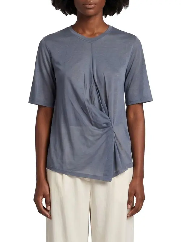 SEMICOUTURE Draped T-shirt - Blue