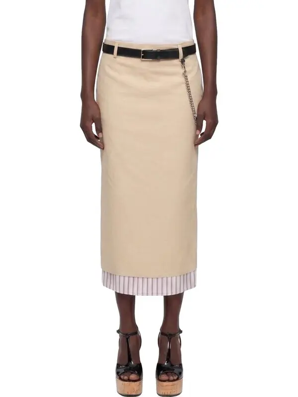 Attico Midi Skirt - Beige