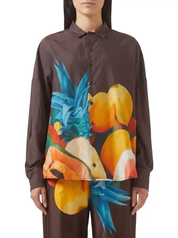 DONDE ESTEBAN Printed Shirt - Brown