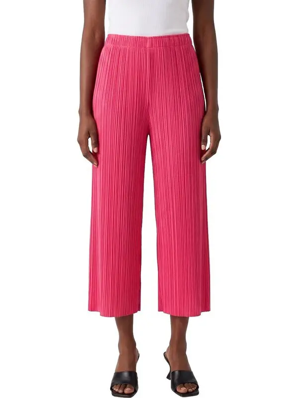 Issey Miyake Cropped Pleated Trousers - Pink