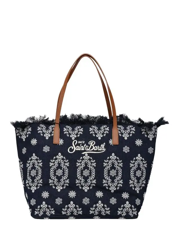 MC2 SAINT BARTH Embroidered Tote Bag - Denim