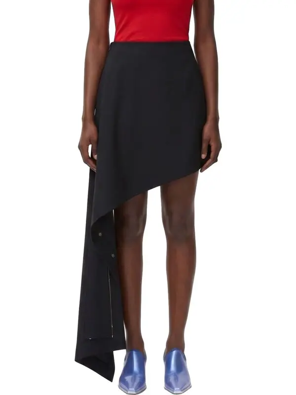 Loewe Asymmetrical Draped Skirt - Black