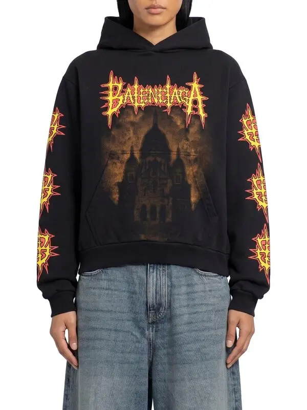 Balenciaga Graphic Hoodie - Black