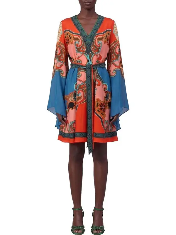 Etro Printed Midi Dress - Multicolor