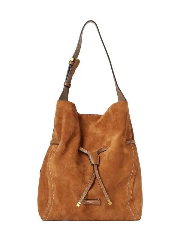 GIANNI CHIARINI Suede Shoulder Bag - Brown