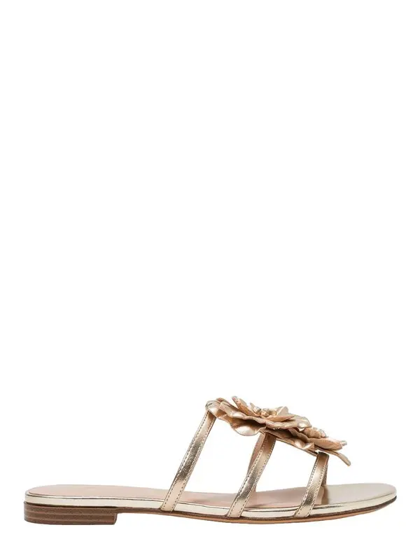 TWINSET Embellished Floral Heeled Sandal - Gold