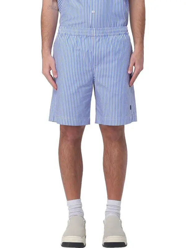 MSGM Striped Shorts - Gnawed Blue