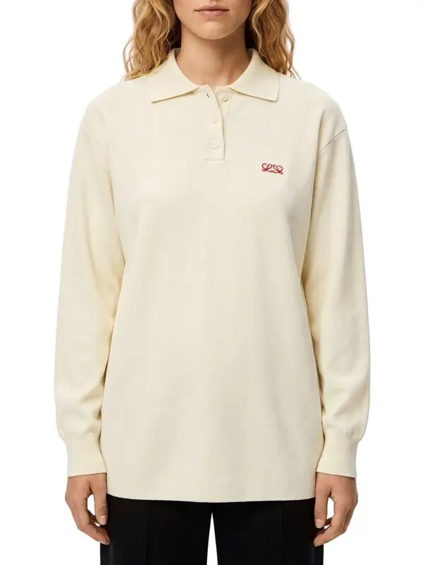 Loewe Long Sleeve Polo Shirt - White