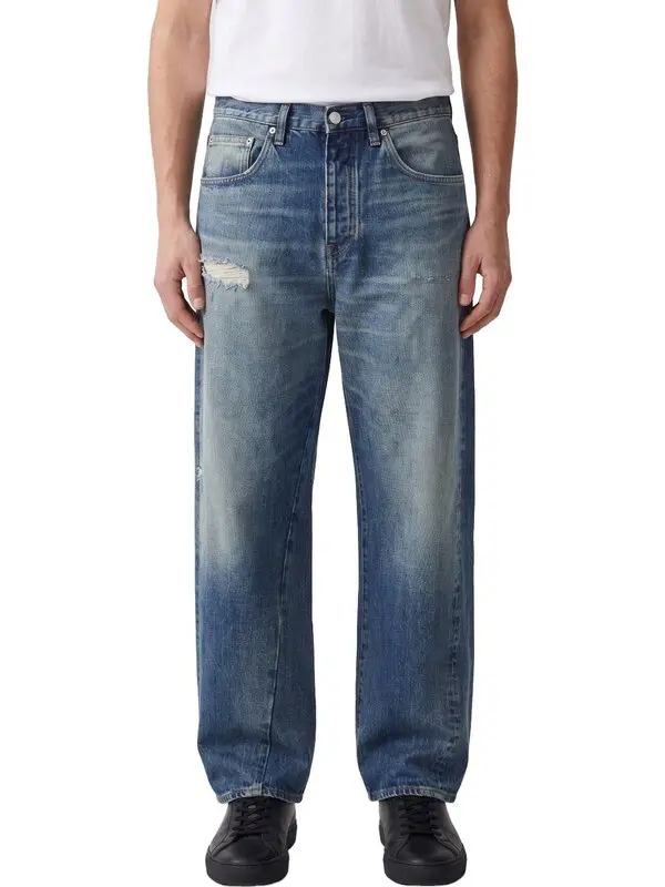 SUNFLOWER Distressed Denim Wide-leg Jeans - Blue