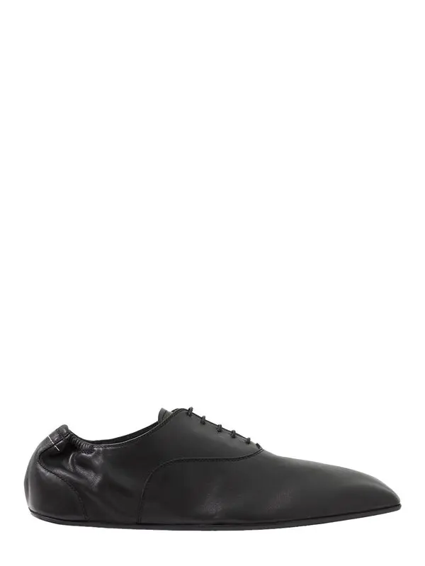 MAISON MARGIELA Square Toe Lambskin Leather Oxford Shoes - Black