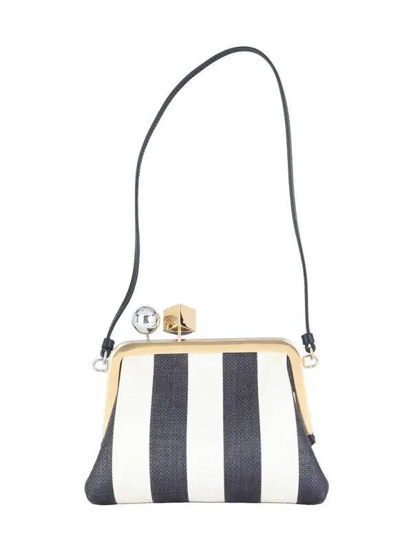 Jacquemus Striped Clutch - Black