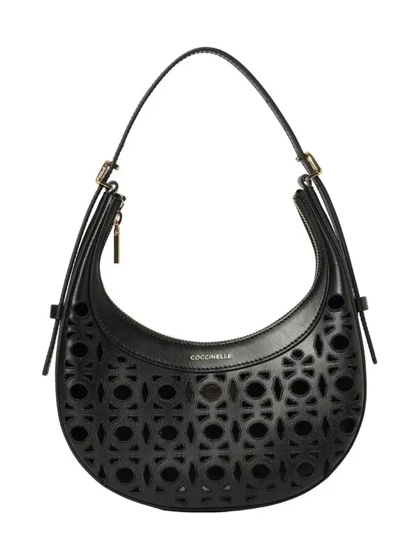 COCCINELLE Whisper Perforated Leather Mini Bag - Black