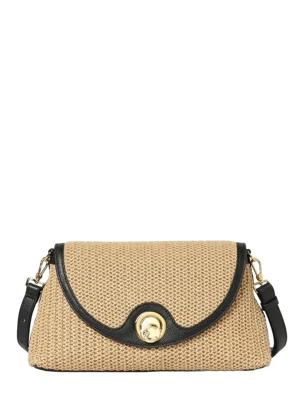 COCCINELLE Woven Crossbody Bag With Trim - Black