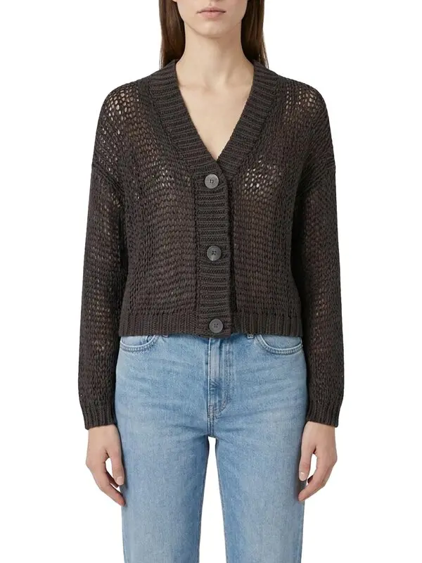 ROBERTO COLLINA V-neck Cardigan - Brown