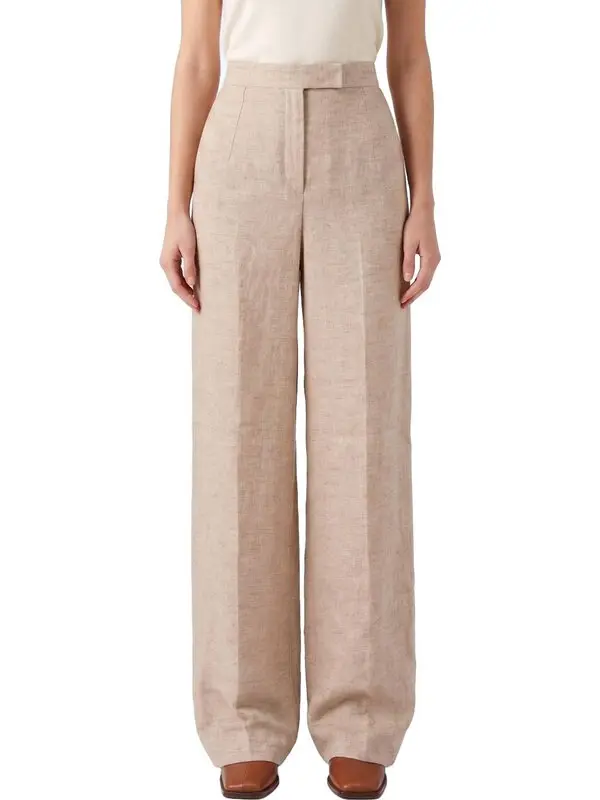 Emporio Armani Wide Leg Trousers - Beige