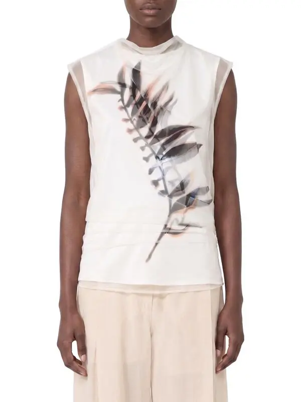 Sportmax Sleeveless Printed Top - White