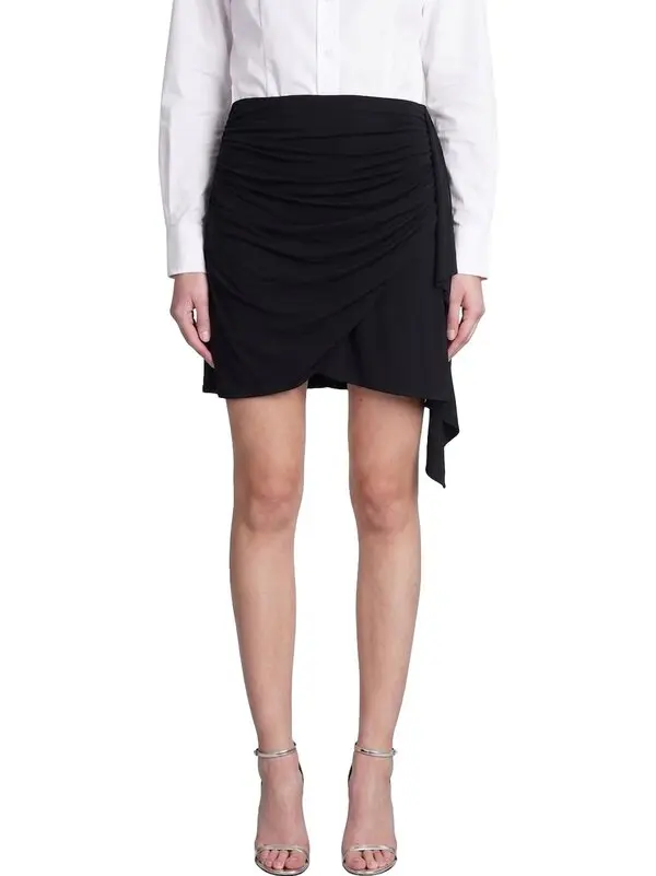 IRO PARIS Ruched Asymmetrical Skirt - Black