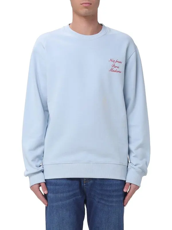 Drole De Monsieur Sweatshirt With Embroidered Text - Blue