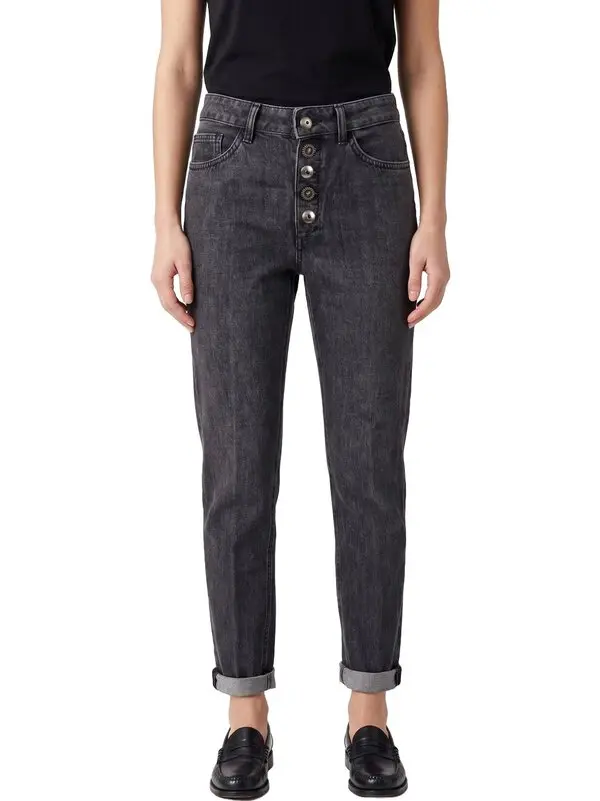 DONDUP Koons Slim Fit Cropped Jeans - Black