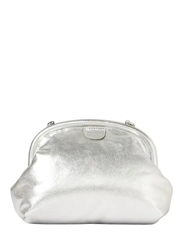 Stella McCartney Laminated Faux Leather Clutch - Silver