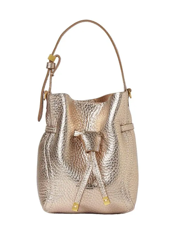 GIANNI CHIARINI Metallic Leather Bucket Bag - Natural