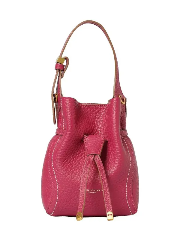 GIANNI CHIARINI Metallic Leather Bucket Bag - Red
