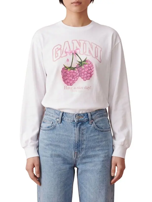 GANNI Graphic T-shirt - White