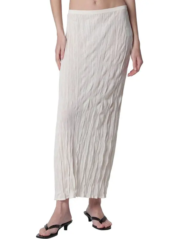 TOTEME Crinkled Knit Maxi Skirt - Orange