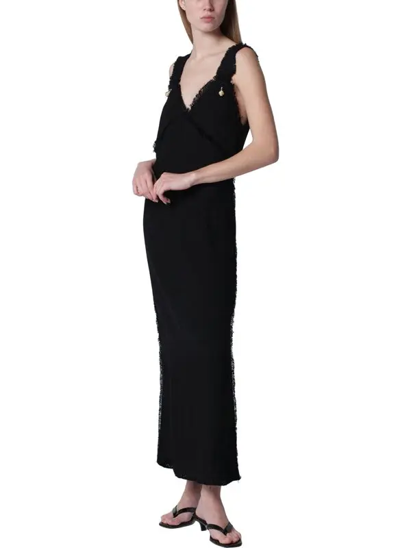 TOTEME Textured Sablé Slip Dress - Black