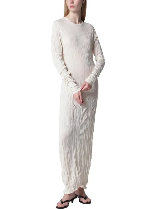 TOTEME Crinkled Knit Maxi Dress - Orange