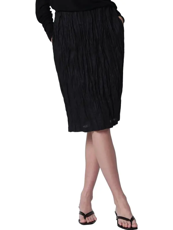 TOTEME Crinkled Linen Knee-length Skirt - Black
