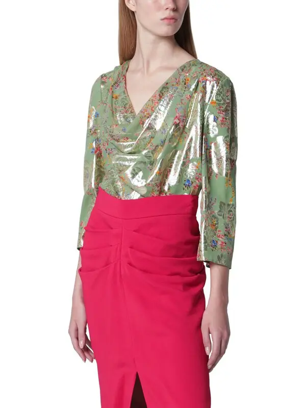 Valentino Garavani Printed Lurex Shirt - Green