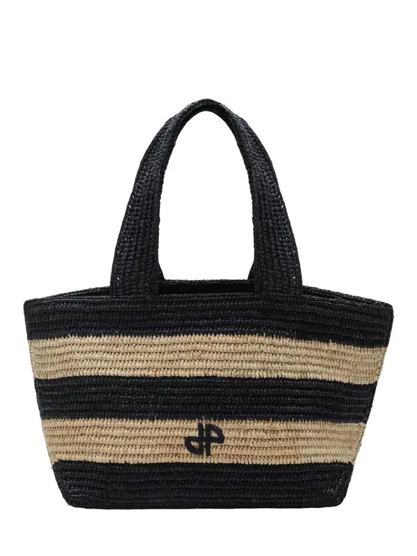 PATOU Trapeze Pm Raffia Shopping Bag - Blue