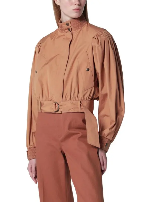 Chloé Ruched Cropped Jacket - Brown
