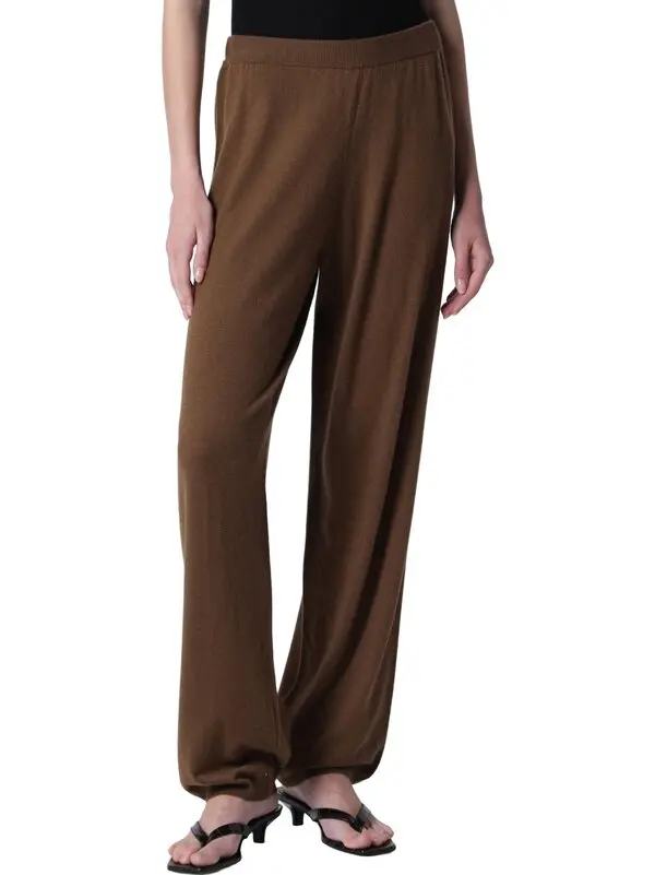 THE FRANKIE SHOP Olia Wool-blend Knit Joggers - Brown