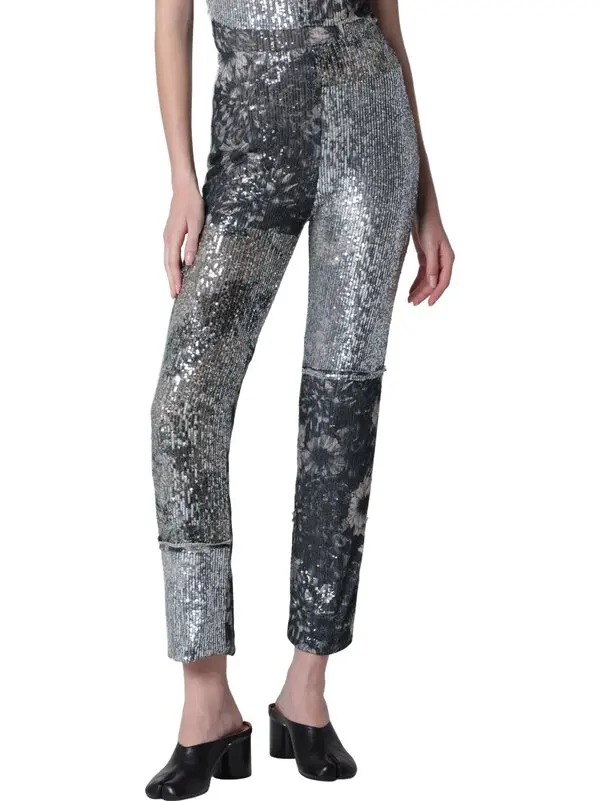 MAISON MARGIELA Floral Sequin Patchwork Trousers - Multicolor