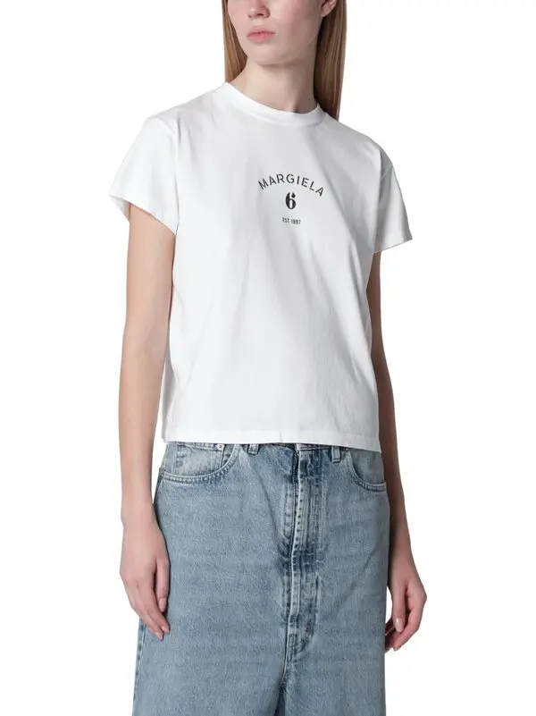 MAISON MARGIELA Cotton Jersey T-shirt With Embroidery - White