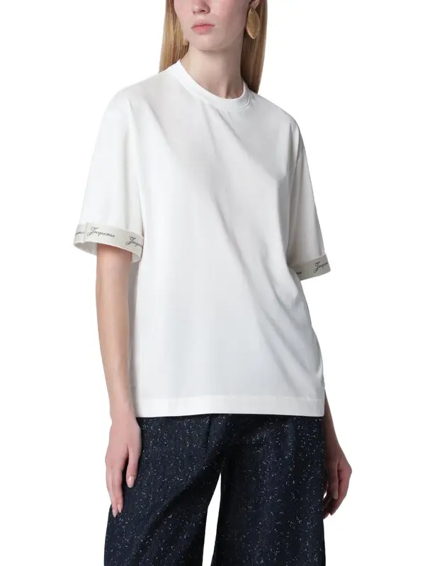 Jacquemus Ventadou T-shirt In Paper-effect Jersey - White