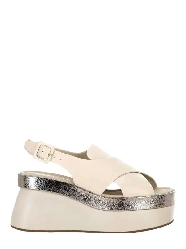BRUNO PREMI Crossover-strap Platform Sandals - Neutrals
