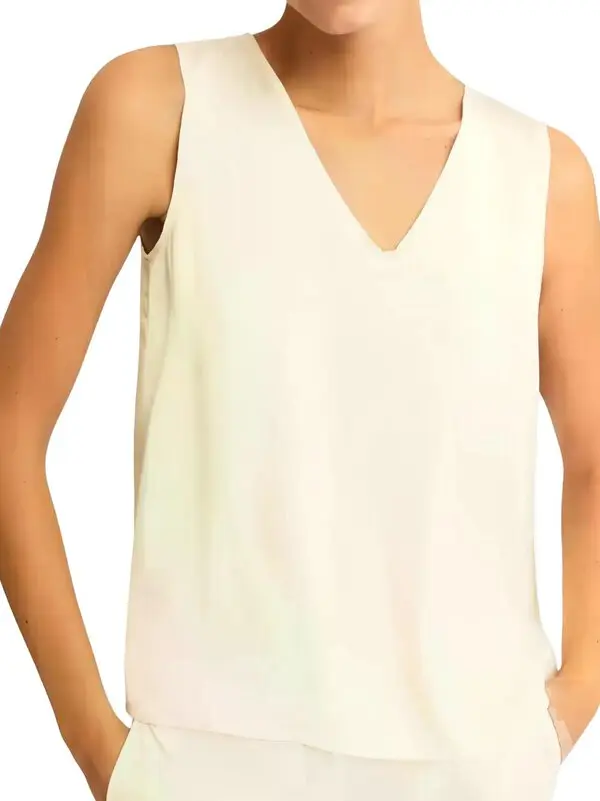 Marella Sleeveless V-neck Top - Neutrals